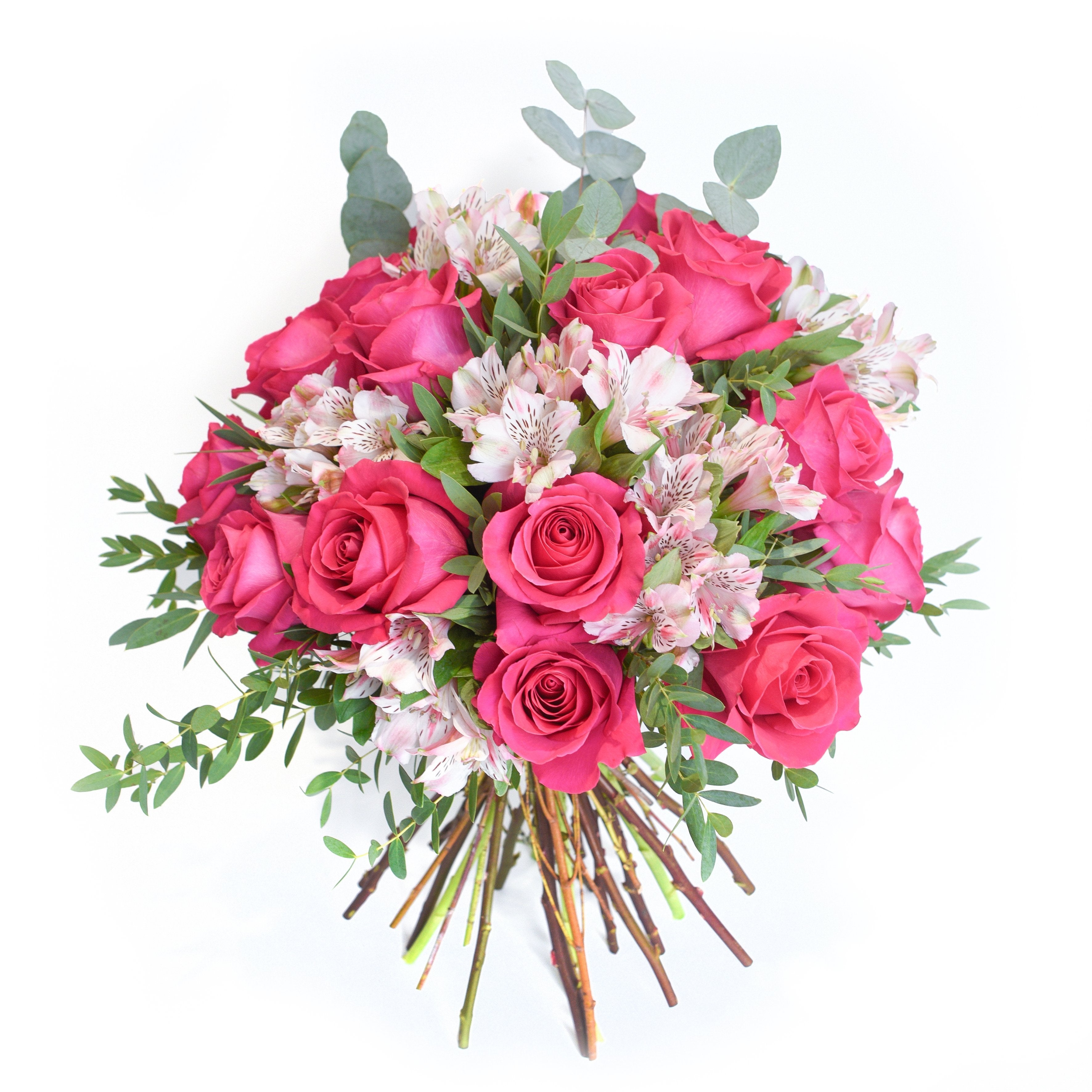 Hot Pink Roses Bouquet｜香港花店｜Hong Kong Flower Free Delivery｜Tfk Flower ...